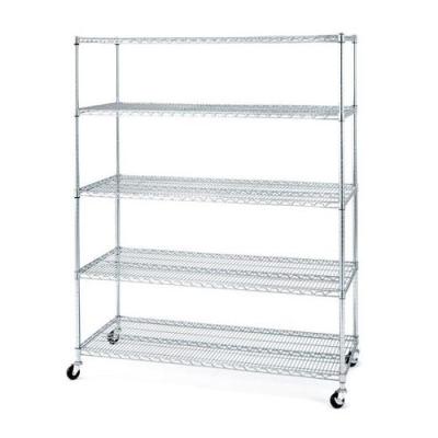 China Medical Storage Stainless Steel Mobile Shelving / Rolling Wire Storage Racks 5 Tire for sale