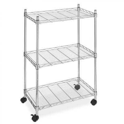 China Zinc Plated 3 Tier Wire Shelving Unit 18” X 18” Catering , Cold Room Strong Wire Shelving for sale