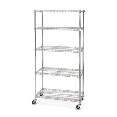 China Freezer Warehouse Rolling Commercial Wire Shelving 5 - Layers 355*533*1215mm for sale