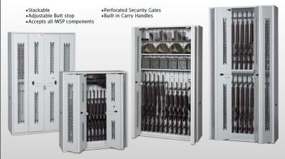 China Heavy Duty Wall Cabinets With Perforated Security Gates , Military Weapons Storage Racks for sale