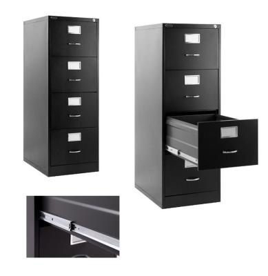 China Black Metal Lateral File Cabinet 4 Drawer For Office , Home, Warehouse for sale