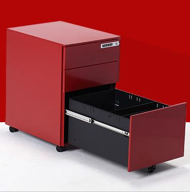 China Fire Safe 3 Drawer Movable Under Desk Metal Filing Cabinet on Wheels for sale