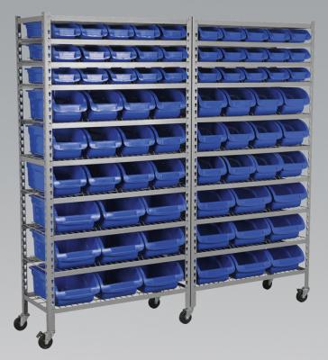 China Bin Storage Commercial Wire Shelving System 10 Shelves With 5 Inch Caster for sale