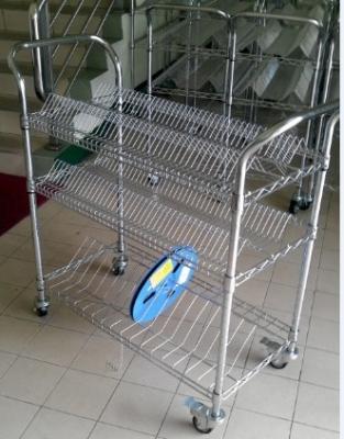China Handling Cart System 3 Layer SMT Reel Shelving Storage Racks For Electronic Components for sale
