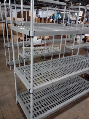 China Carbon Steel Or SUS Upright Material Commercial Wire Shelving , Anti - Microbial Polymer Shelving for sale