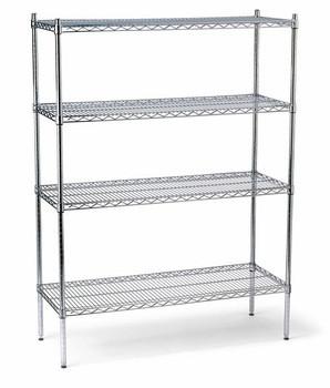 China Zinc Steel Commercial Wire Shelving Storage Rack 4 Shelf For Refrigerated Warehouse for sale
