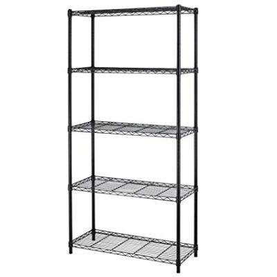 China Black 5 - Layers Commercial Wire Shelving Unit For Healthcare Product Storage for sale