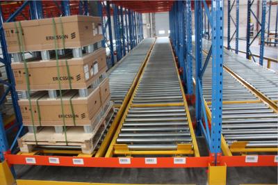 China Cold Steel Wheel Type Heavy Duty Storage Racks / Industrial Flow Rack for sale