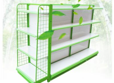 China 4 Layers In Green White Color C Store Display Rack / Wire Mesh Decking for sale