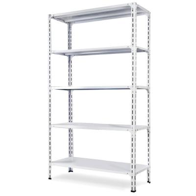 China 5 Tiers Wide Span Shelving , Family Household Angle Steel Boltless Rack In Beige Color for sale
