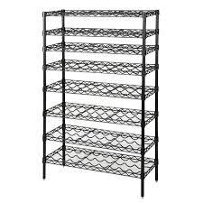 China Common Commercial Wire Shelving , 8 Tier Freestanding Organizer Holder And Water Bottle Storage Metal Wire Wine Rack for sale