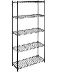 China Black Commercial Wire Shelving Unit Height Adjustable With Wheels For Food for sale