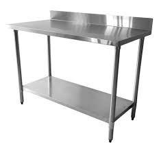 China Environmental Commercial Stainless Steel Table With Splashback For Canteen for sale