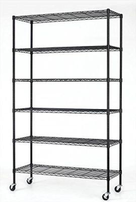 China 6 Tier Adjustable Metal Wire Shelving For Convenience Stores / Black Wire Rack for sale