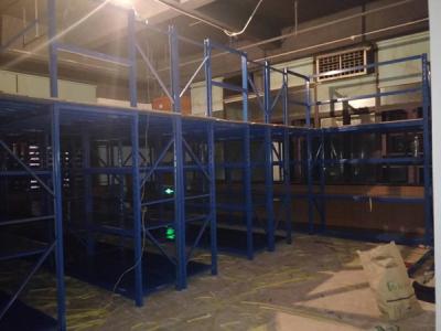China Heavy Duty Metal Storage Shelves With Mezzanine Floor Blue Color  Capacity 300kg for sale