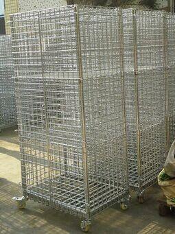 China Mobility Chrome Wire Security Carts, Tools Storage Logistics Trolley for sale