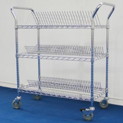 China Chrome Plated Mobile Wire Cart /  Silver Reel Component Display Wire Trolley for sale