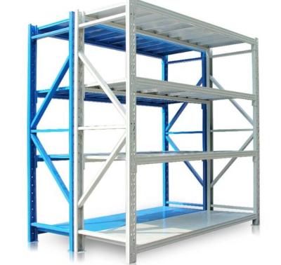 China Durable Butterfly Hole Q235 Steel Wide Span Shelving 200kg Bags Storage for sale