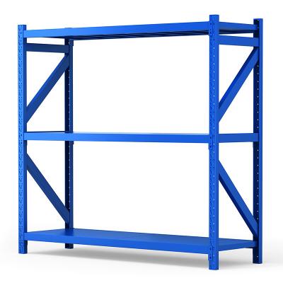 China Three Layers Medium Duty Wide Span Shelving / 500 Kg Metal Storage Shelves for sale