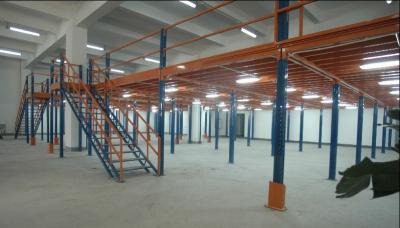 China Freestanding Metal Industrial Mezzanine Platform Blue Upright Fixed Mobility for sale