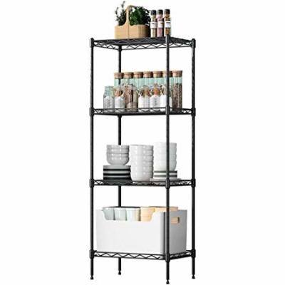 China 5 Tier Wire Shelving Unit Black Kitchen Storage Rack 24