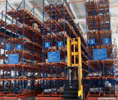 China Adjustable Heavy Loading Capacity Pallet Racking System 5 Layers Blue Upright Frame for sale
