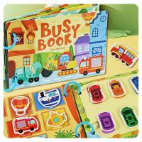 China YF-4.5 Small Quiet Book Educational Wooden Busy Book with Magic Tape Matching Games - 46×36×34 cm Carton for sale