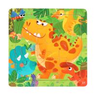 China 9-Piece Wooden Dinosaur Jigsaw Puzzle for Toddlers - 45x25x37cm Carton Packaging, 600PCS per Carton for sale