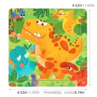 China 9-Piece Wooden Dinosaur Jigsaw Puzzle for Toddlers - 45x25x37cm Carton Packaging, 600PCS per Carton for sale
