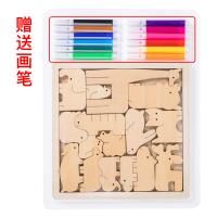 China Wooden 3D Puzzle DIY Animal Blocks with Graffiti Painting - 51×37×39 cm Carton, 60 Pieces per Pack for sale
