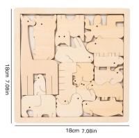 China Wooden 3D Puzzle DIY Animal Blocks with Graffiti Painting - 51×37×39 cm Carton, 60 Pieces per Pack for sale
