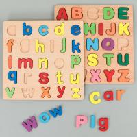 China MBB-1.6 Wooden Alphabet Number Puzzle Board 42.5×42.5×41.5cm Montessori Educational Toy for Kids for sale