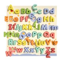 China Montessori Wooden Letter Puzzle Board 63.5x31.5x33.5cm Educational Toy with 56 Pieces for Preschool Learning for sale