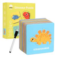 China Dinosaur Educational Puzzle Toy 4-Piece Set with Drawing Board - Montessori Learning Game for Kids 39x31x40cm for sale
