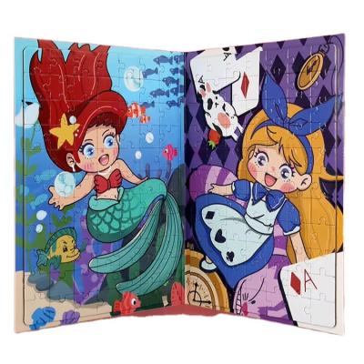 China A4 Size Montessori Magnetic Puzzle Book - 33.5×32×25.5cm Wooden Dinosaur Cartoon Story Toy with 40 PCS Carton Packaging for sale
