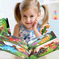 China A4 Size Montessori Magnetic Puzzle Book - 33.5×32×25.5cm Wooden Dinosaur Cartoon Story Toy with 40 PCS Carton Packaging for sale