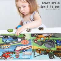 China A4 Size Montessori Magnetic Puzzle Book - 33.5×32×25.5cm Wooden Dinosaur Cartoon Story Toy with 40 PCS Carton Packaging for sale
