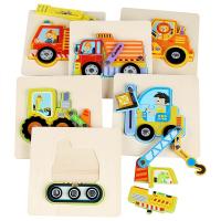 China MZM-4 Wooden Vehicle Puzzle - 47.5×38.5×53.5cm Montessori Educational Toy with 180 PCS per Carton for sale