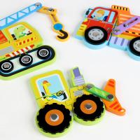 China MZM-4 Wooden Vehicle Puzzle - 47.5×38.5×53.5cm Montessori Educational Toy with 180 PCS per Carton for sale