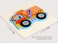 China MZM-4 Wooden Vehicle Puzzle - 47.5×38.5×53.5cm Montessori Educational Toy with 180 PCS per Carton for sale