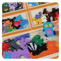 China Children's Educational Wooden 3D Puzzle Toy - Cartoon Animal Traffic Theme for Toddlers 1-3 Years, 132 PCS per Carton for sale