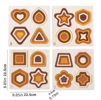 China Montessori Wooden Geometric Shape Puzzle - 47×25×45 cm Educational Toy with Color Cognition Matching for Children for sale