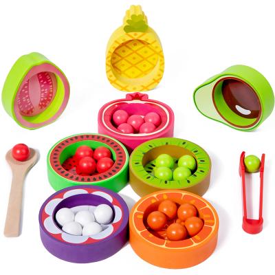 China Wooden Fruit Color Matching Bead Game Educational Toy - 24 PCS Carton, 15.5kg Packing Weight for sale
