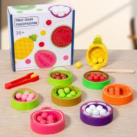 China Wooden Fruit Color Matching Bead Game Educational Toy - 24 PCS Carton, 15.5kg Packing Weight for sale