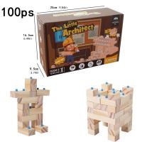 China Natural Wooden Children's Construction Building Blocks - 20.5kg Carton with 51×36.5×53.5cm Packing Size for sale