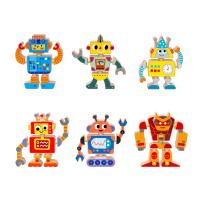 China MWZ-20 Wooden Robot Building Block Set 54-Piece Educational Assembly Toy with 45×33.5×43.5cm Packaging for sale