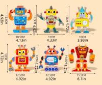 China MWZ-20 Wooden Robot Building Block Set 54-Piece Educational Assembly Toy with 45×33.5×43.5cm Packaging for sale