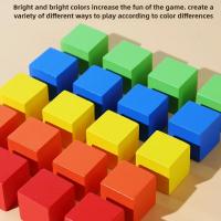 China 2cm Beech Wood Rainbow Counting Blocks - 60 PCS Educational Building Cubes with Carton Packaging for sale