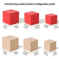 China 2cm Beech Wood Rainbow Counting Blocks - 60 PCS Educational Building Cubes with Carton Packaging for sale