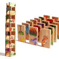 China Wooden Dinosaur Pairing Puzzle Domino Building Block Toys ADS-9 Model with 90 PCS per Carton and 16.5 KG Packing Weight for sale